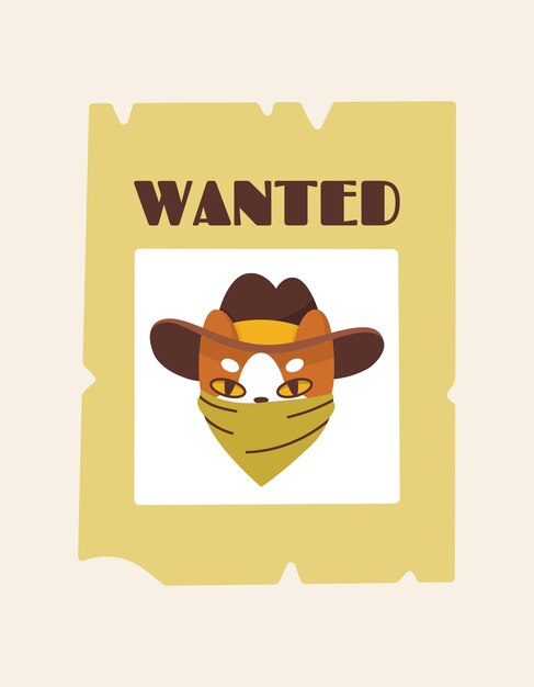 Wanted Poster with Adorable Cartoon Cowboy Character | Jiffy Designs
