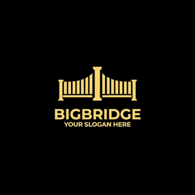 Elegant Golden Bridge Logo with Customizable Slogan | Jiffy Designs