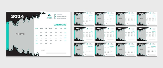 Minimalist Monochrome Calendar: Sleek Geometric Patterns | Jiffy Designs