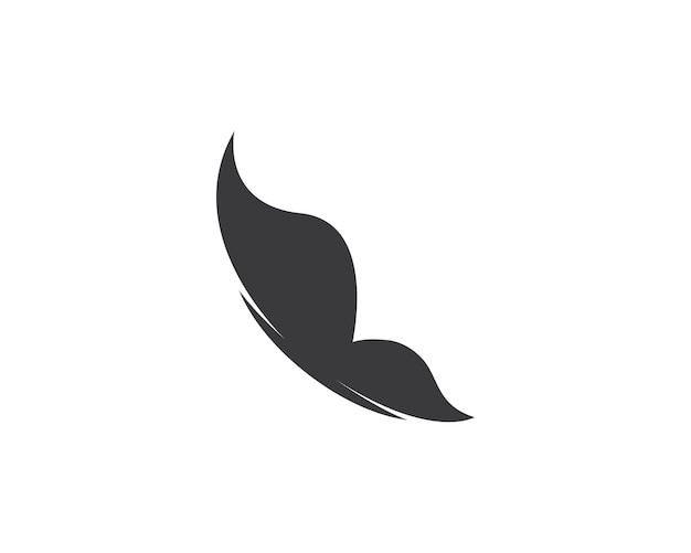 Minimalist Black Feather Icon with Curved Shapes | Jiffy Designs