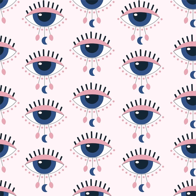 Whimsical Collection of Stylized Eyes with Celestial Motifs | Jiffy Designs
