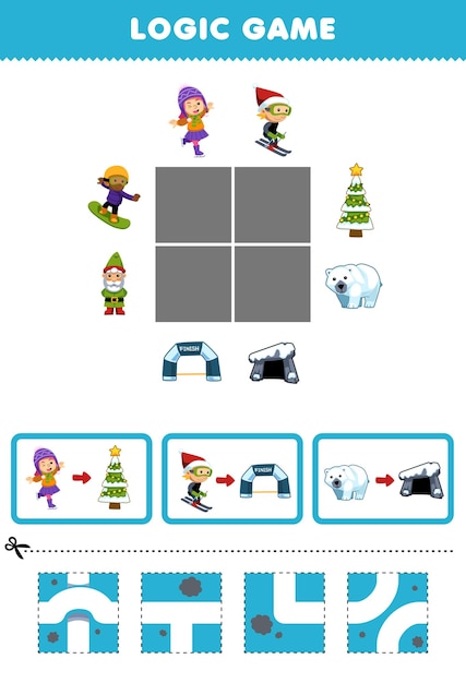 Whimsical Winter-Themed Logic Puzzle with Diverse Characters | Jiffy ...