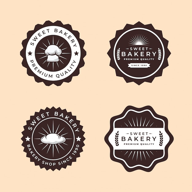 Vintage Bakery Logos with Retro Sun Motifs and Elegant Text | Jiffy Designs