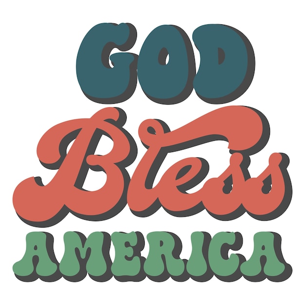 Vibrant 'God Bless America' Text Artwork | Jiffy Designs