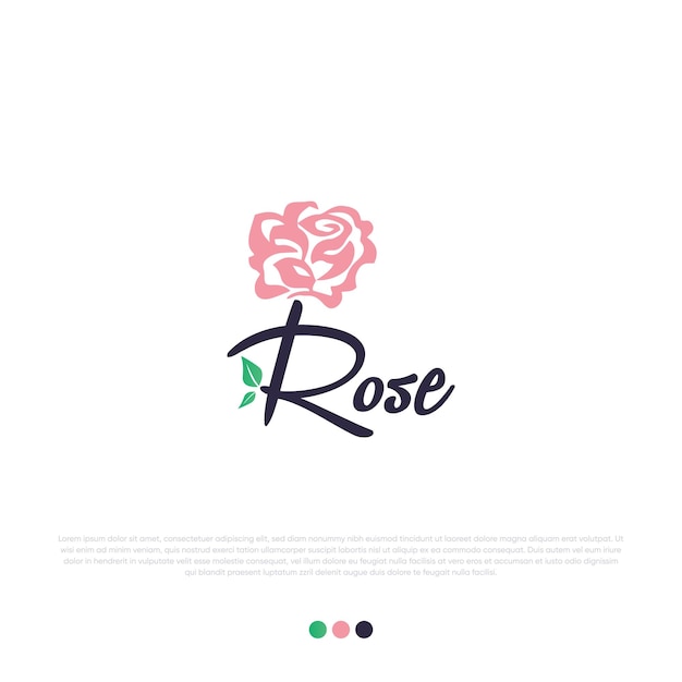 Elegant Pink Rose Flower with Cursive Typography | Jiffy Designs
