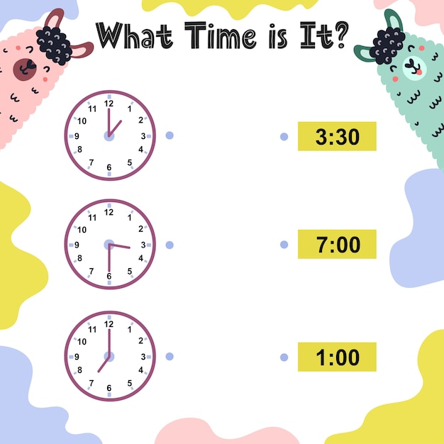 Playful Time Telling with Cute Cartoon Characters | Jiffy Designs