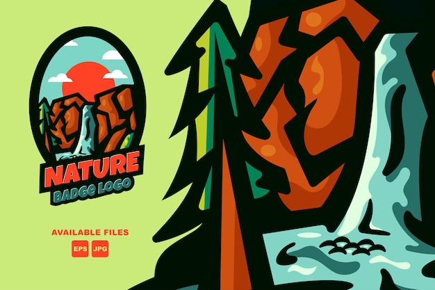 Vibrant Nature Badge with Scenic Landscape | Jiffy Designs