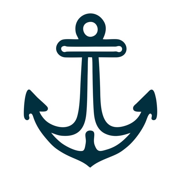 Iconic Nautical Anchor Symbol in Minimalist Navy Design | Jiffy Designs