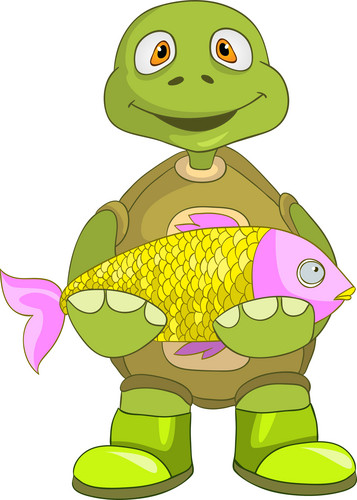 Funny Turtle. Fisherman. | Jiffy Designs