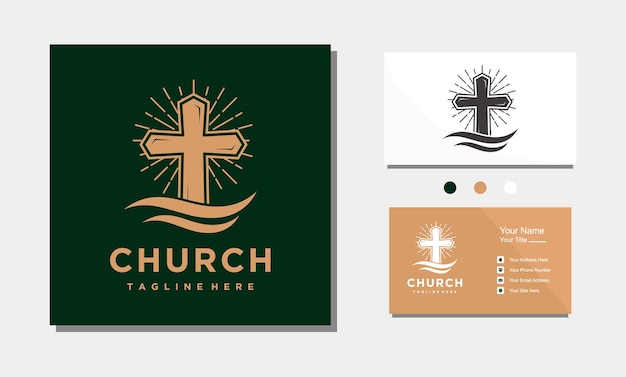 Radiant Cross and Waves Logo for Inspiring Church Branding | Jiffy Designs