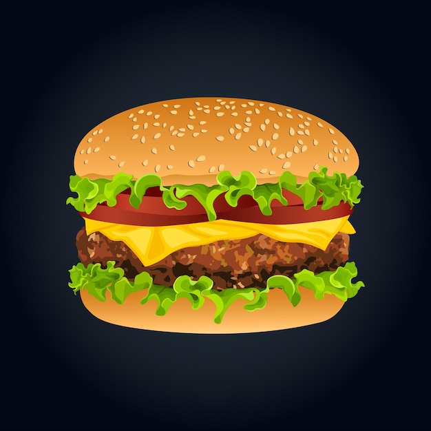 Delectable Cheeseburger with Vibrant Toppings | Jiffy Designs