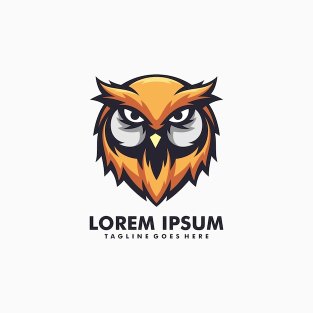 Fierce Owl Logo with Piercing Eyes and Sharp Beak | Jiffy Designs