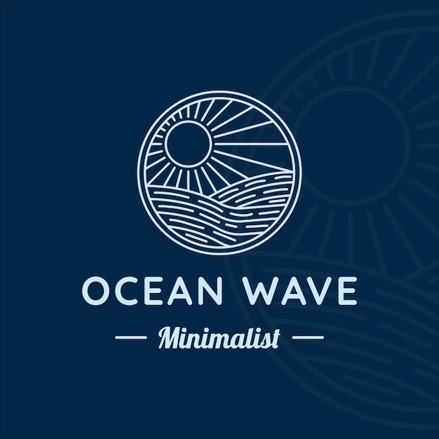 Minimalist Ocean Wave Emblem with Sun and Horizon | Jiffy Designs