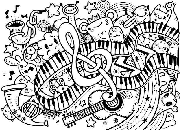 Whimsical Doodle Art with Abstract Shapes and Patterns | Jiffy Designs