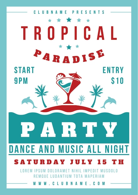 Vibrant Tropical Paradise Party Invitation | Jiffy Designs