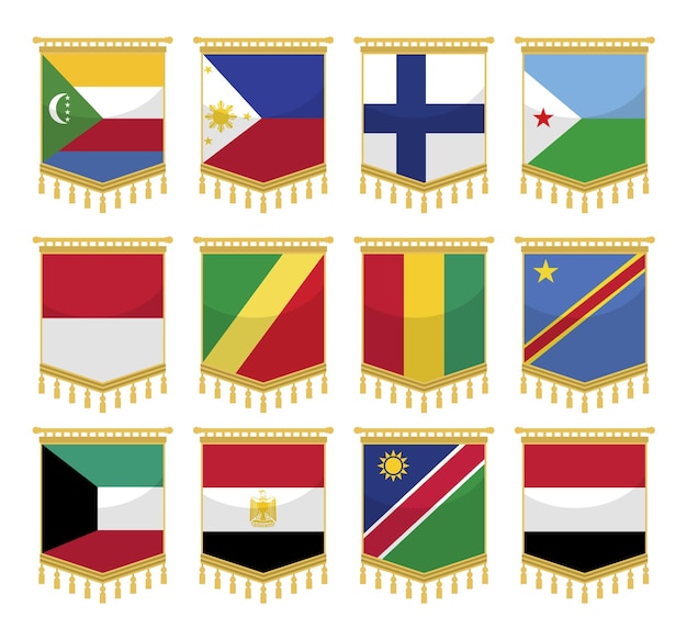 Vibrant Pennant Flags of the World: A Colorful Display | Jiffy Designs