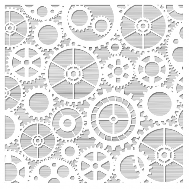 Intricate Geometric Gear and Cog Pattern in Grayscale Tones | Jiffy Designs