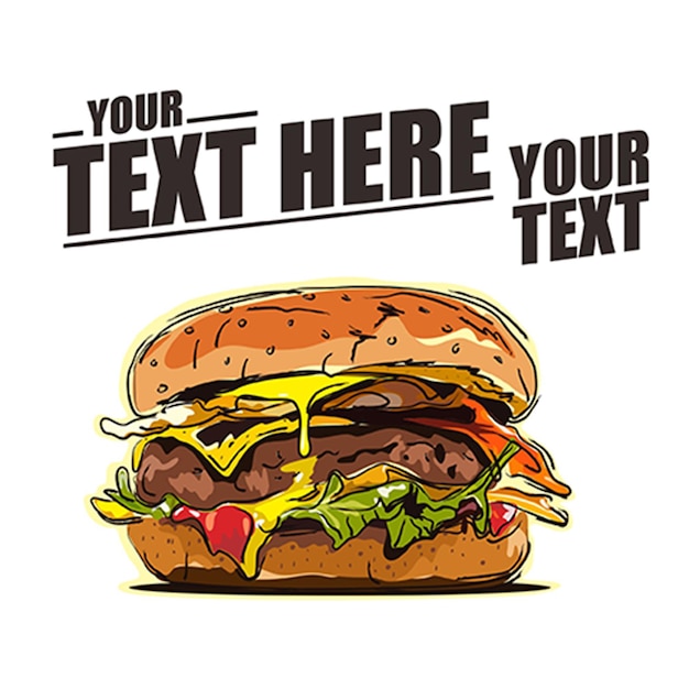 Delectable Double Cheeseburger with Customizable Text | Jiffy Designs