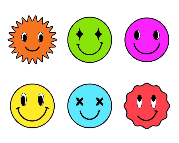 Vibrant Smiley Face Emoji Collection in Bright Colors | Jiffy Designs