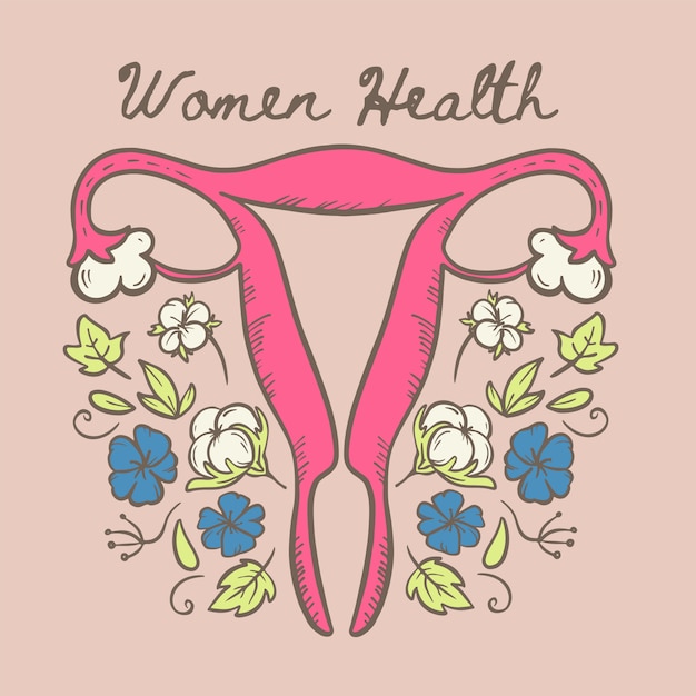 Vibrant Floral Uterus Illustration Celebrating Women's Health | Jiffy ...