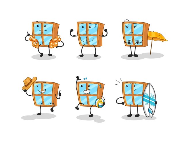 Charming Window Character Illustrations for Diverse Applications ...