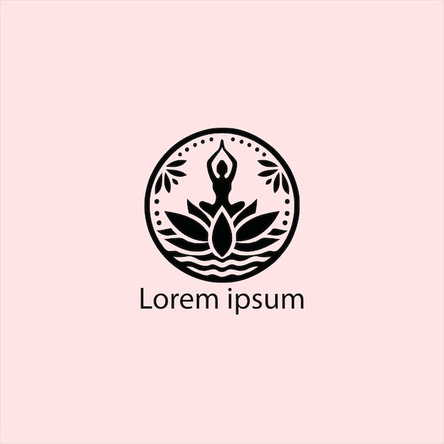 Serene Lotus Emblem with Minimalist Floral Accents | Jiffy Designs