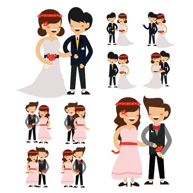 Charming Wedding Couples in Romantic Illustrations | Jiffy Designs