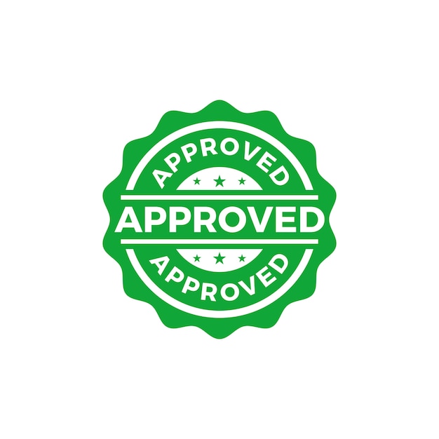 Vibrant Green Approved Stamp with Star Accents | Jiffy Designs