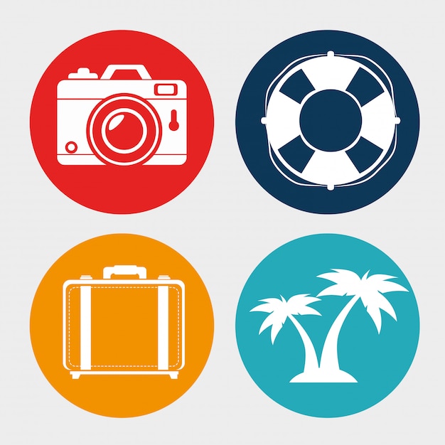 Vibrant Collection of Iconic Travel and Adventure Symbols | Jiffy Designs