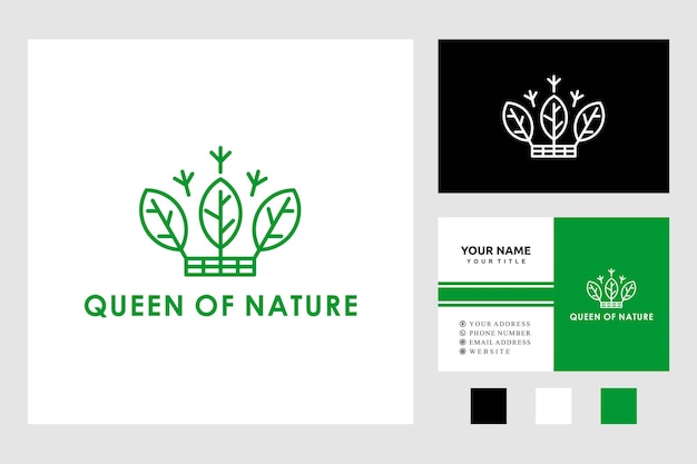 Elegant Nature-Inspired Emblem: 'Queen of Nature' | Jiffy Designs