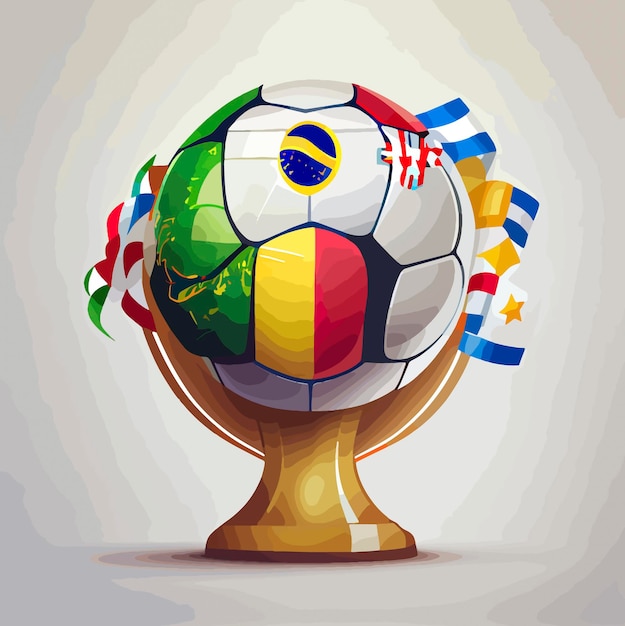 Vibrant Global Football Trophy Showcasing International Flags | Jiffy ...