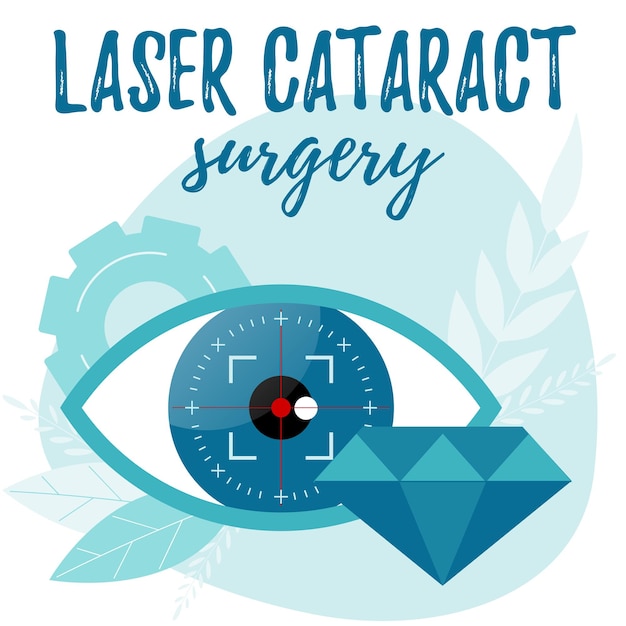 Vibrant Illustration of Laser Cataract Surgery Procedure | Jiffy Designs