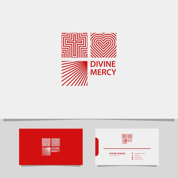 Intricate Crimson Labyrinth: Divine Mercy Symbol | Jiffy Designs