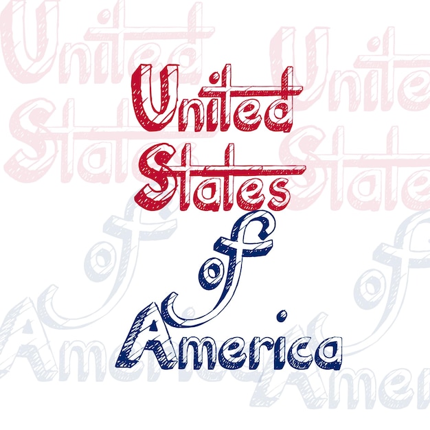 Patriotic Lettering of United States of America | Jiffy Designs