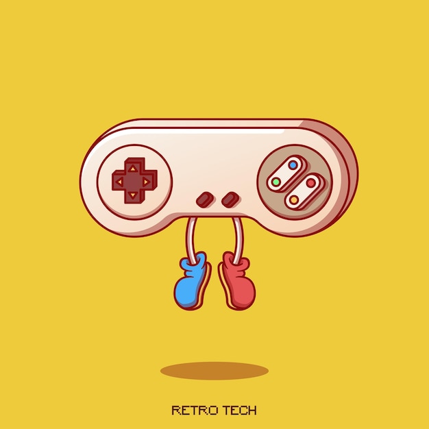 Iconic Retro Gaming Controller with Playful Accessories | Jiffy Designs