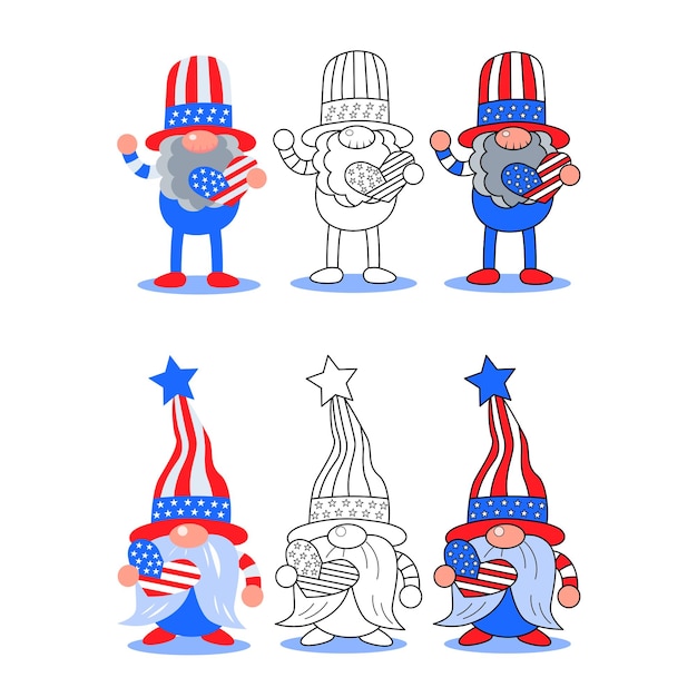 Patriotic Character Collection with Diverse Designs and Expressions ...