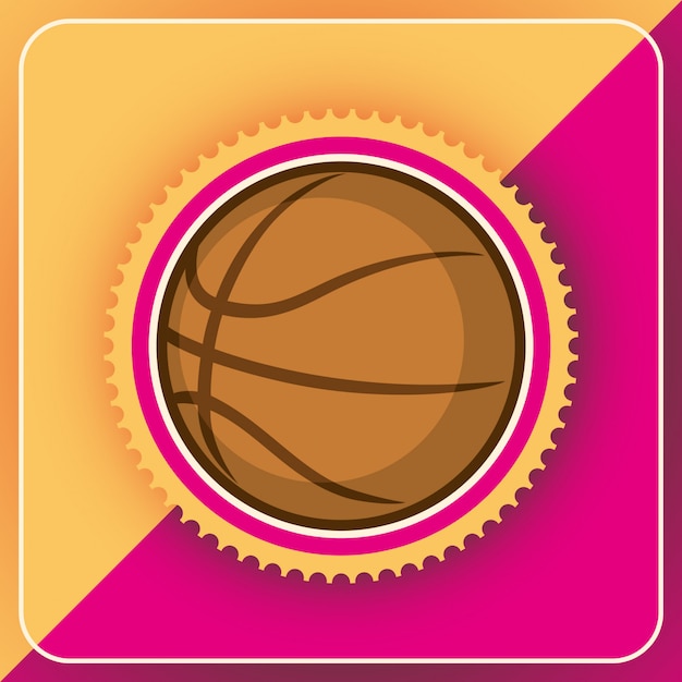 Vibrant Basketball Icon with Bold Geometric Shapes | Jiffy Designs