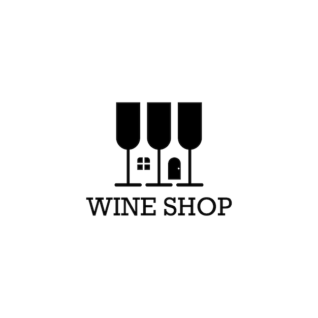 Elegant Wine Shop Logo with Minimalist Glassware | Jiffy Designs
