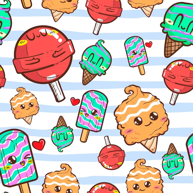 Vibrant Collection of Whimsical Ice Cream and Popsicle Illustrations ...