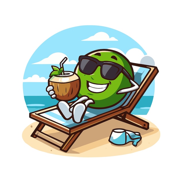 Cheerful Avocado Enjoying a Beachside Vacation | Jiffy Designs