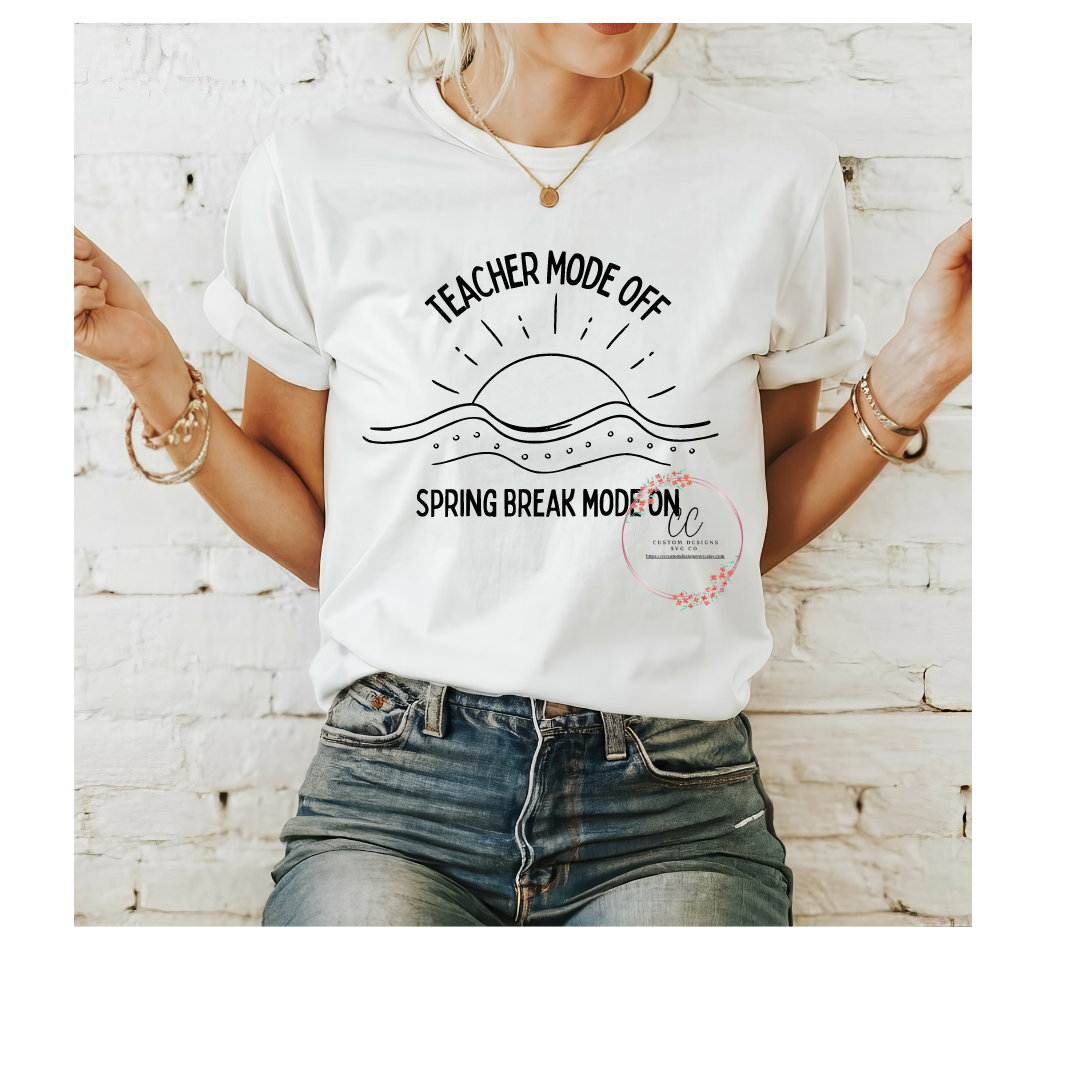 'Teacher Mode Off Spring Break Mode On' Playful Sun and Waves ...