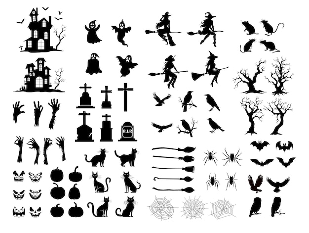 Spooky Halloween Silhouettes: Haunting Symbols of the Macabre | Jiffy ...