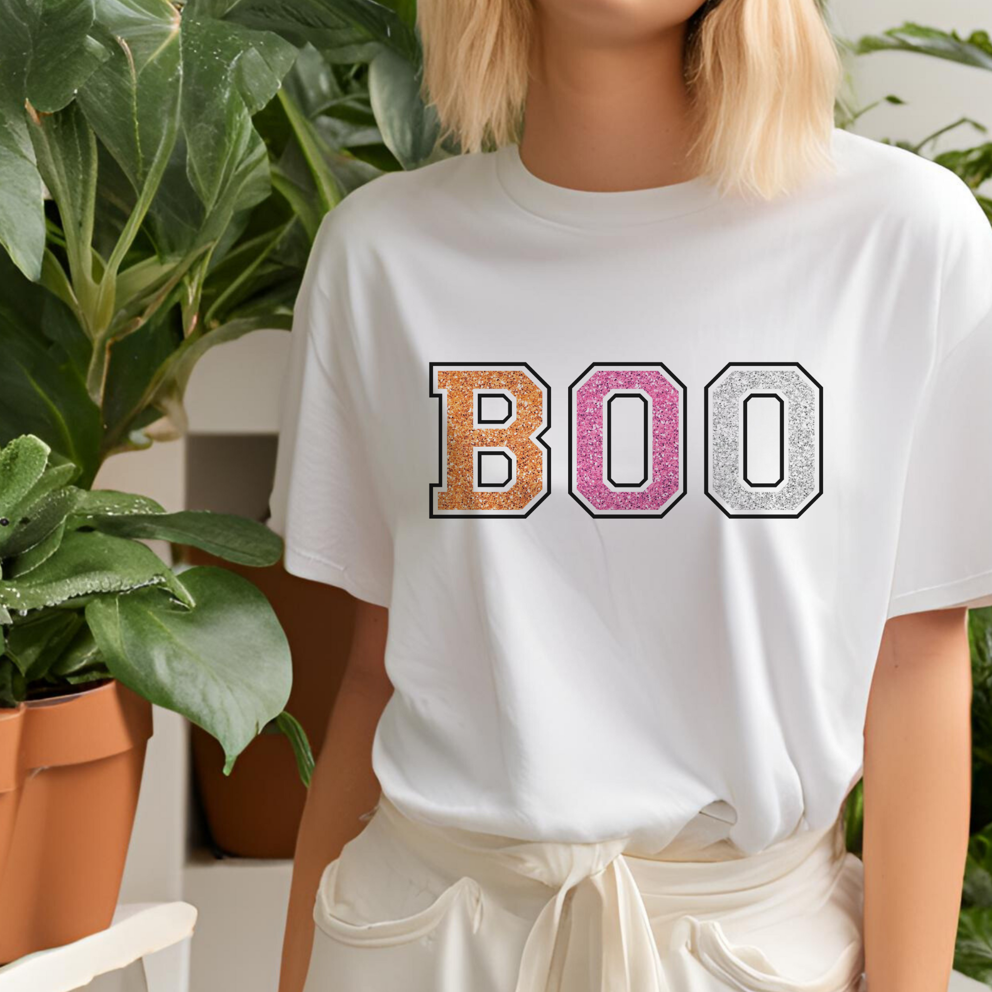 Faux Glitter trendy BOO Halloween PNG design, Sparkle bright Glitter ...