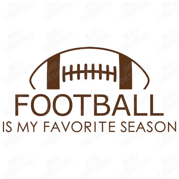 'Football Is My Favorite Season' Bold Brown Silhouette with Stylized ...