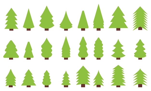 Whimsical Forest of Evergreen Trees in Vibrant Shades of Green | Jiffy ...