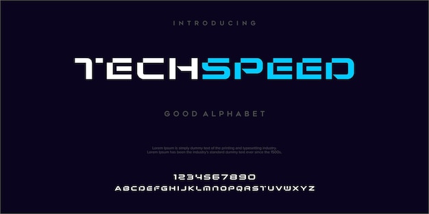 Sleek and Futuristic Techspeed Alphabet with Bold Numbers | Jiffy Designs