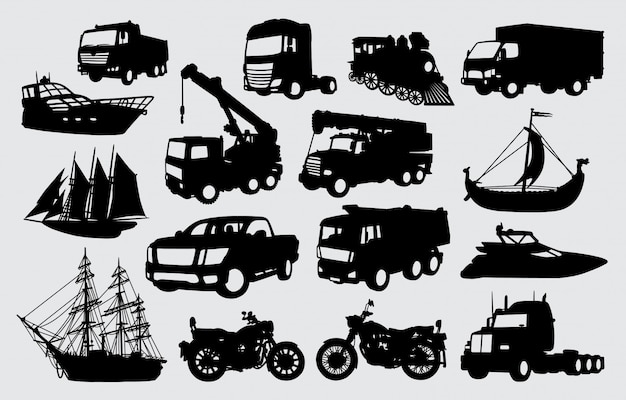 Diverse Collection of Iconic Transportation Silhouettes | Jiffy Designs