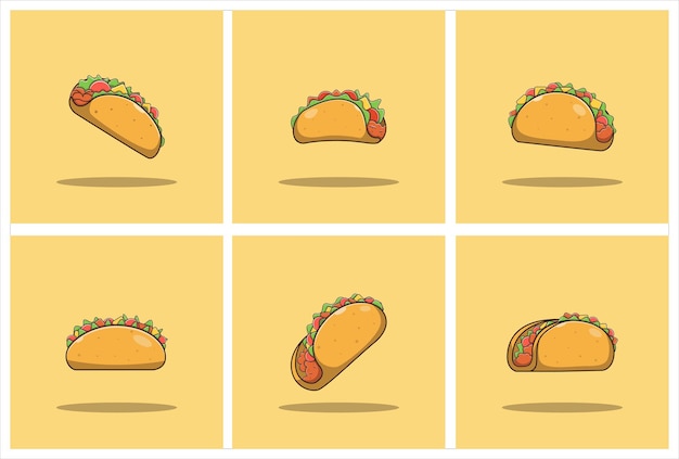 Delightful Taco Collection: Vibrant Illustrations for Versatile Designs ...