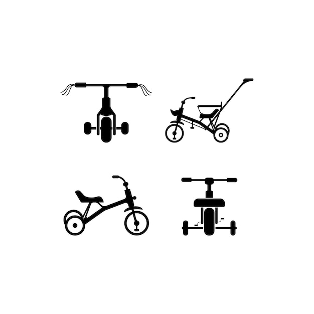 Stylized Silhouettes of Diverse Tricycle Designs | Jiffy Designs