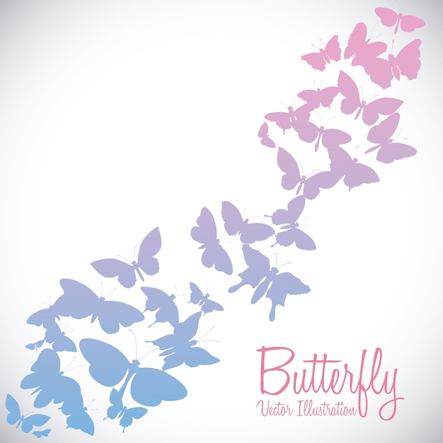 Butterfly Silhouettes in Fading Colors with Handwritten Text | Jiffy ...